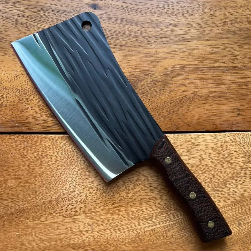 Handmade Forged Kitchen Knife Japanese Chef's Knife Hammer Stainless ...