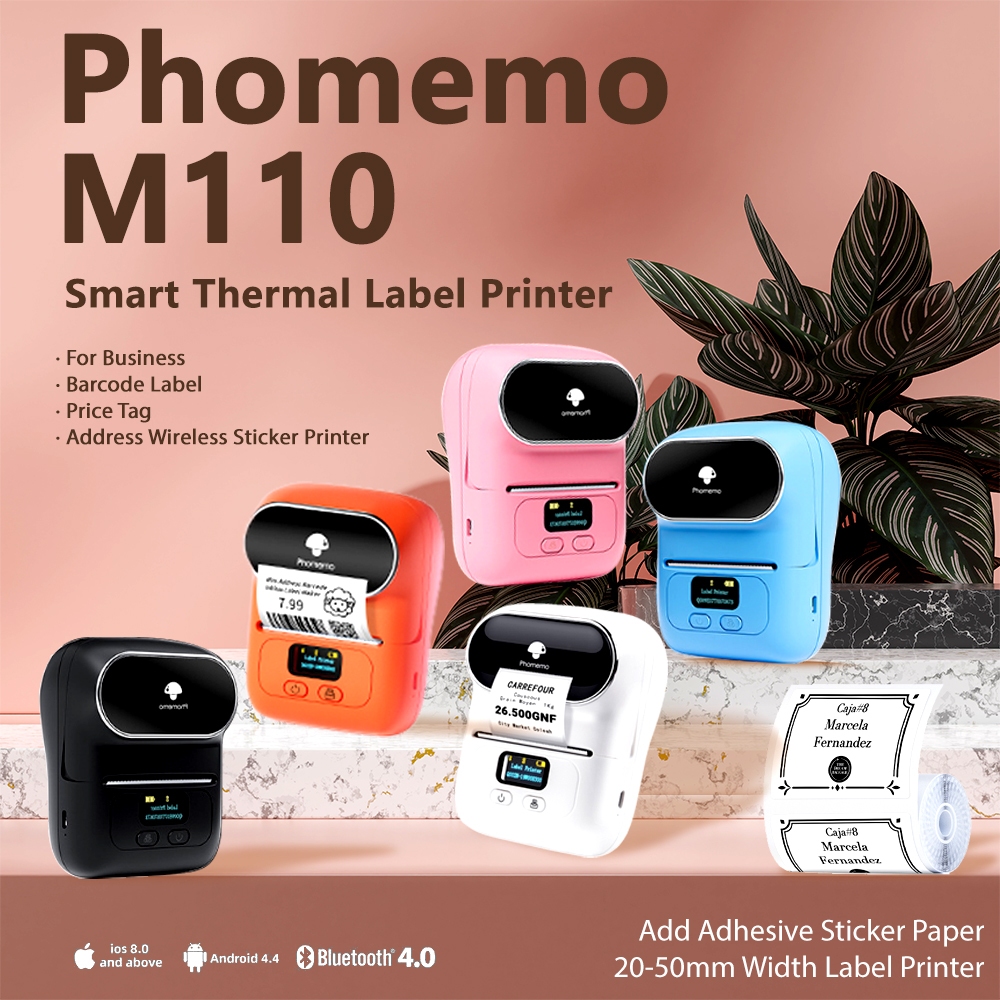 Phomemo M110 Label Printer Portable Multifunctional Mini Thermal Label Maker Mini Bluetooth ...