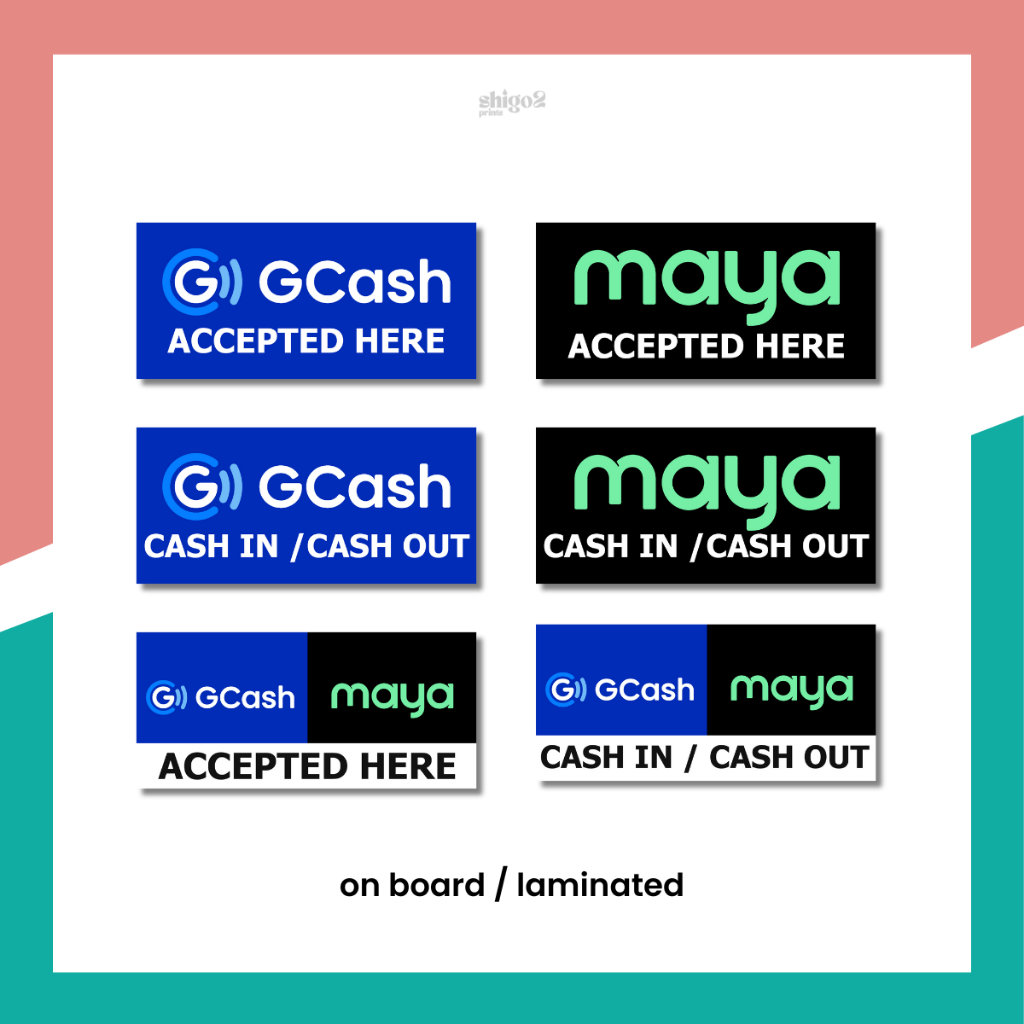 Small Gcash Maya Cash In Cash Out Signage | Shopee Philippines