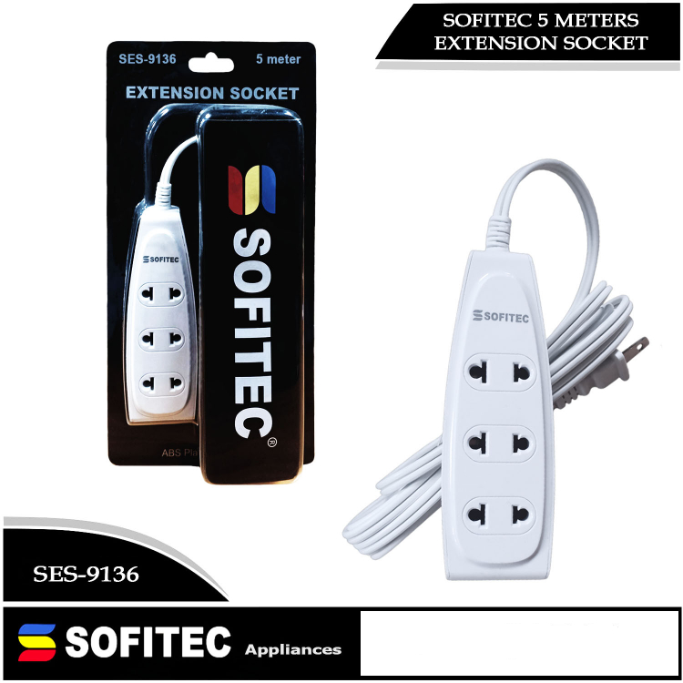 Fast MOVING! Universal 3 Outlet Extension Socket US Plug 5Meters Cord ...