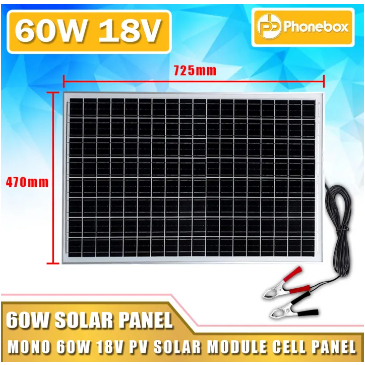 60W Solar Panel Mono 60 Watt 18 Volts Pv Solar Module Solar Cell Panel ...