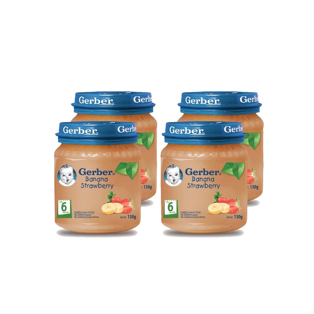 Gerber Banana Strawberry Baby Food 130g Pack Of 4 | Shopee Philippines