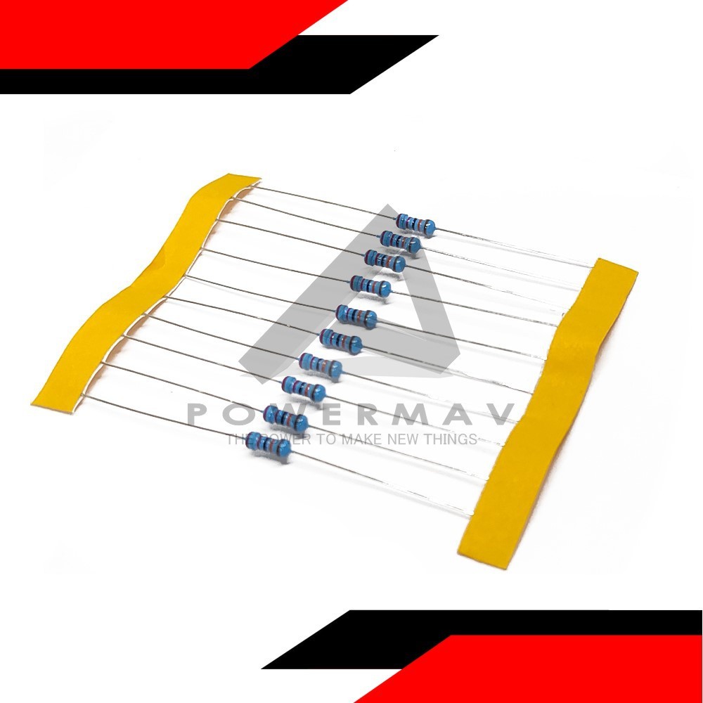 10pcs 220k ohms 5 band 1/4w Metal film resistor 1% ohm for pcb breadboard arduino uno mega nano ...