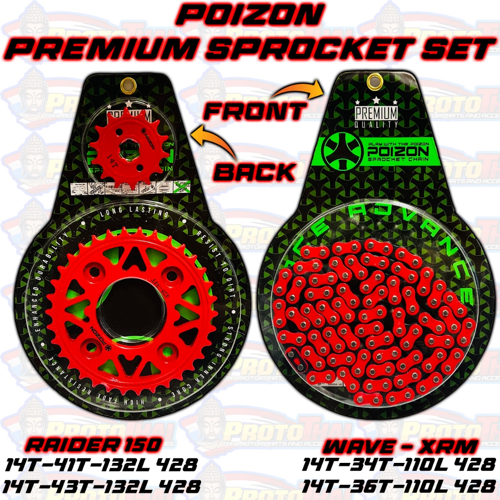 PREMIUM COLORED SPROCKET SET RAIDER WAVE XRM RED | Shopee Philippines