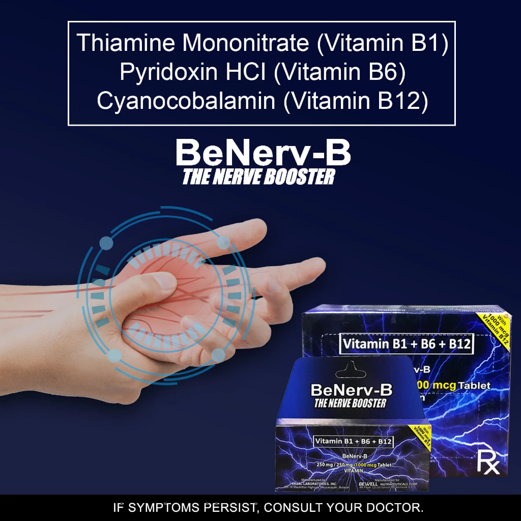BeNerv-B Vitamin B1 + B6 + B12 3 flaps, 30's Tablets for Nerve ...