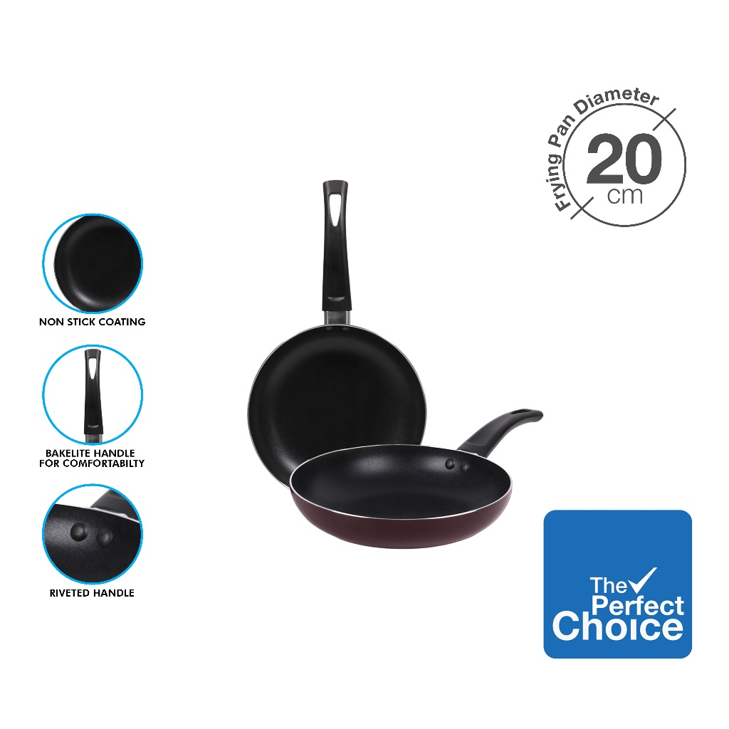 The Perfect Choice Non-Stick Frying Pan 2-PC 20cm, Bakelite Handle, Not ...
