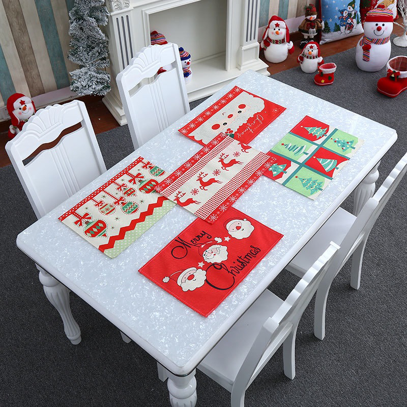 Christmas decorations Christmas Pattern Placemat Table Mat 1PC | Shopee ...