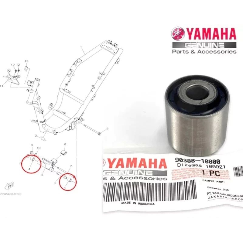 1PAIR ENGINE BUSHING OR SWING ARM BUSHING FOR MIO I 125 / NMAX V1 ...