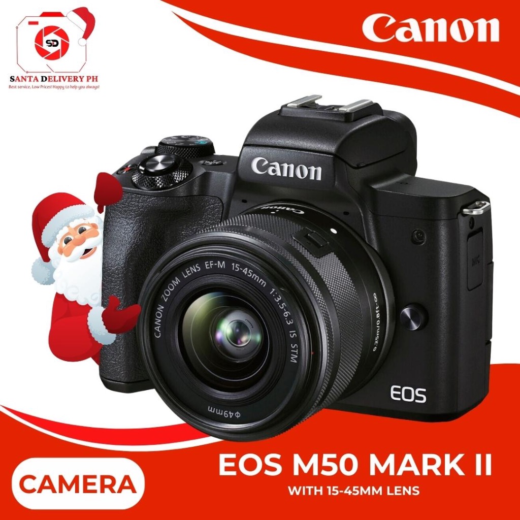 Canon EOS M50 Mark II Mirrorless Digital Camera with 15-45mm Lens (Black or White) | Shopee ...