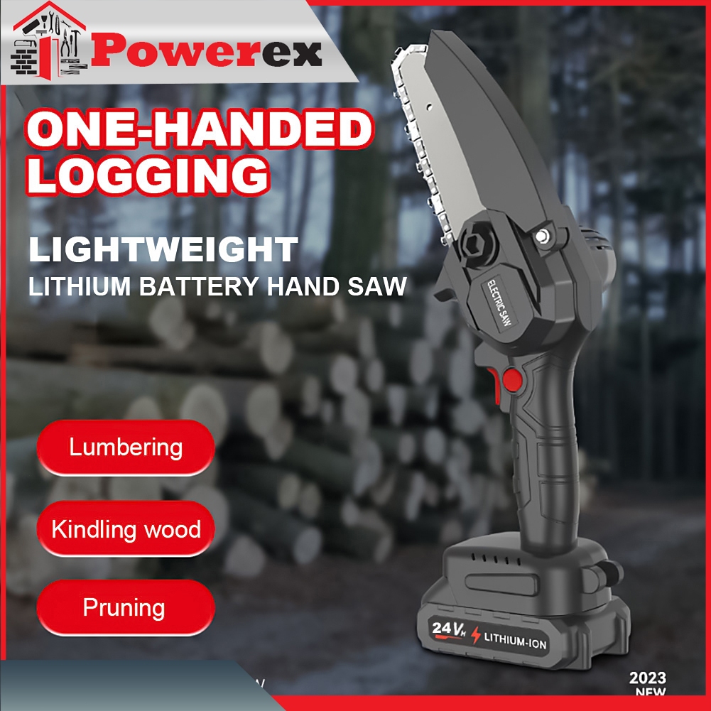 Electric Chainsaw 24V 6 Inch Rechargeable Chainsaw Portable Pruning ...