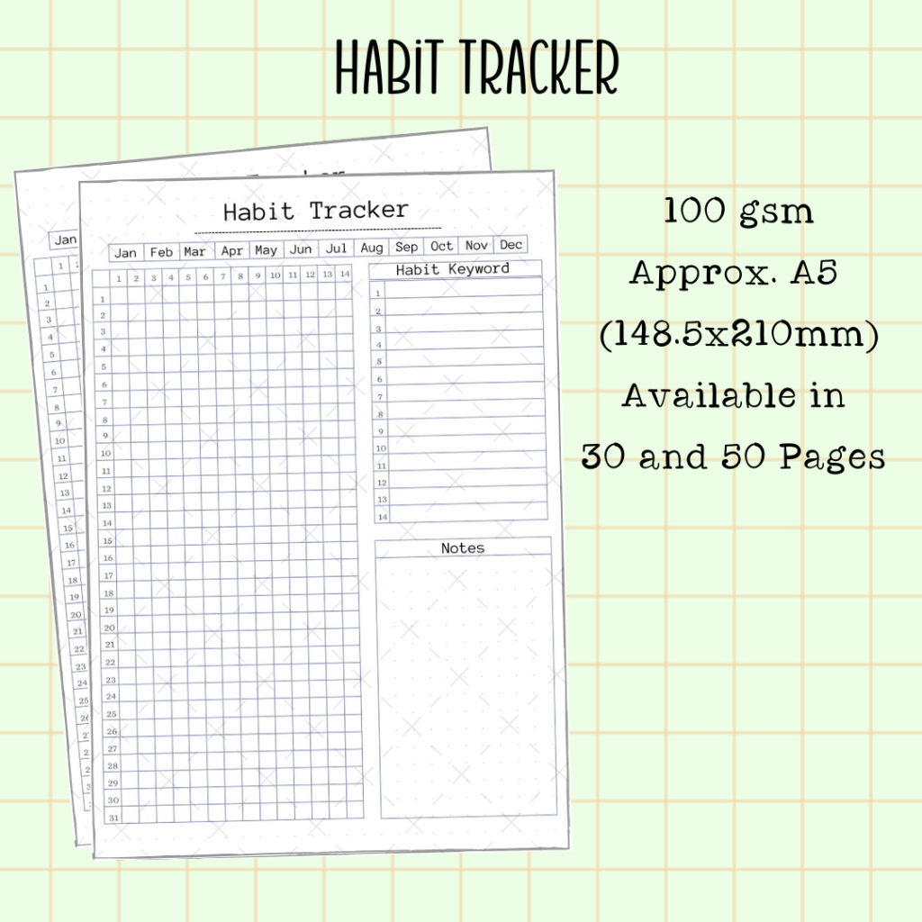 Habit Tracker 2023 2024 100gsm 30/50Pages | Shopee Philippines