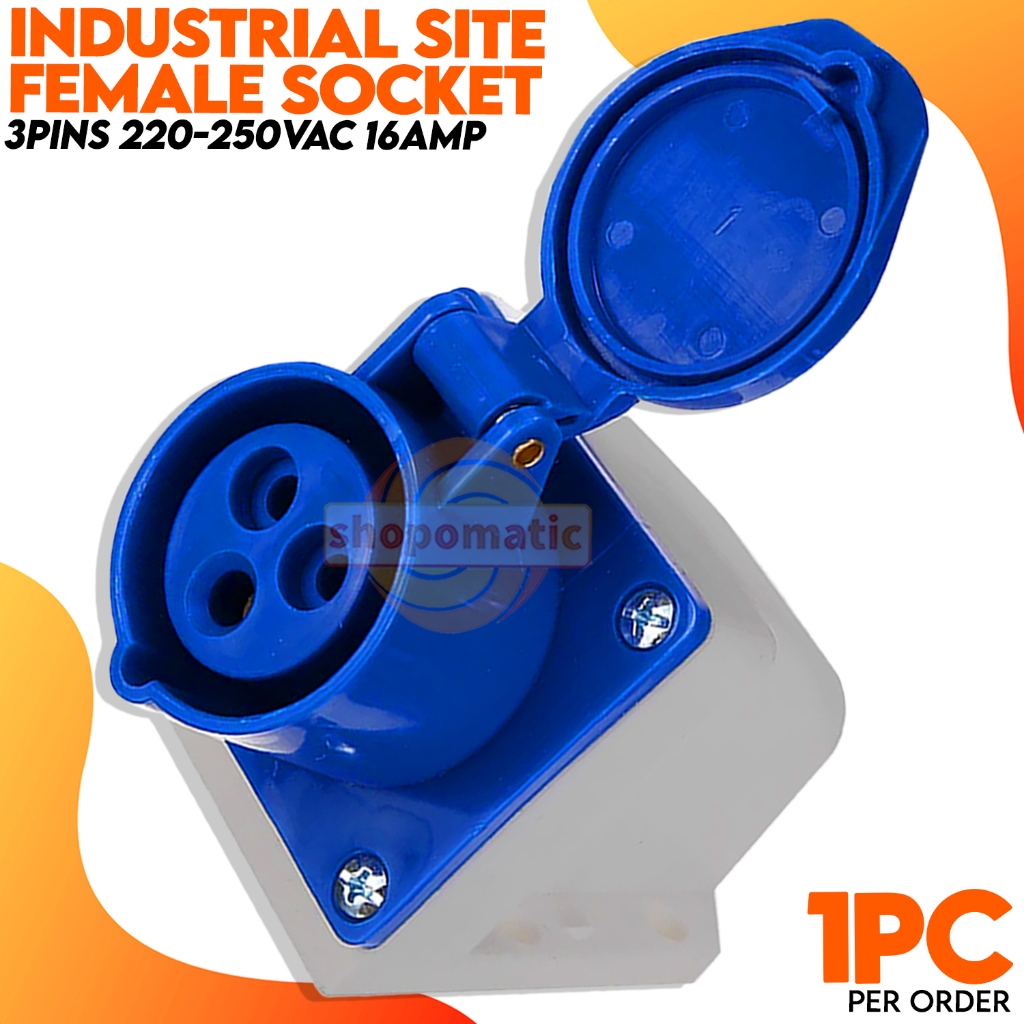 🟧16A Industrial Socket 2P+E IP44 AC250V Electrical Connector Female ...