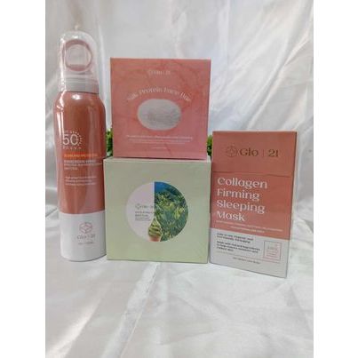 Glo21 Set 6 (1 Matcha, 1 Silk Protein, 1 Collagen Firming, 1 Sunscreen ...