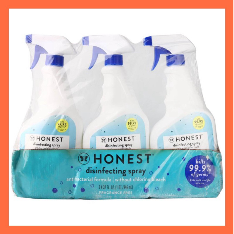 Honest Disinfecting Spray Antibacterial Formula 946ml x 3 pcs | Shopee ...
