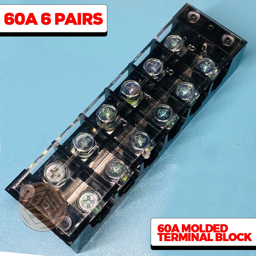 60A Terminal Block Molded Type Electrical TB-6006 60A 600V 6PIN | Shopee Philippines