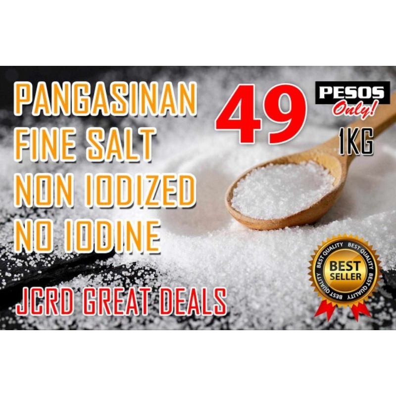 Pangasinan White Sea Salt / Asin 1kg ( Food-Grade / Non- Iodized / No ...