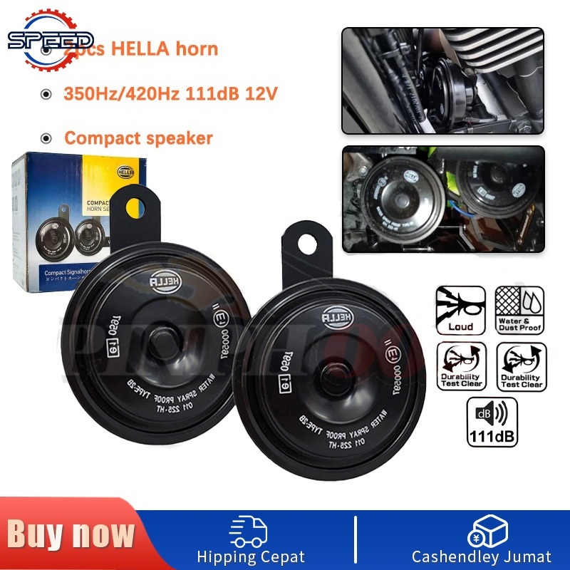 2Pcs Motorcycle Car HELLA HORN Original Horn Set 360Hz / 430Hz 111dB ...
