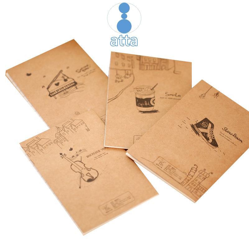 64K 16Sheets Kraft Notepad Mini Notebook Line School Office Stationery ...