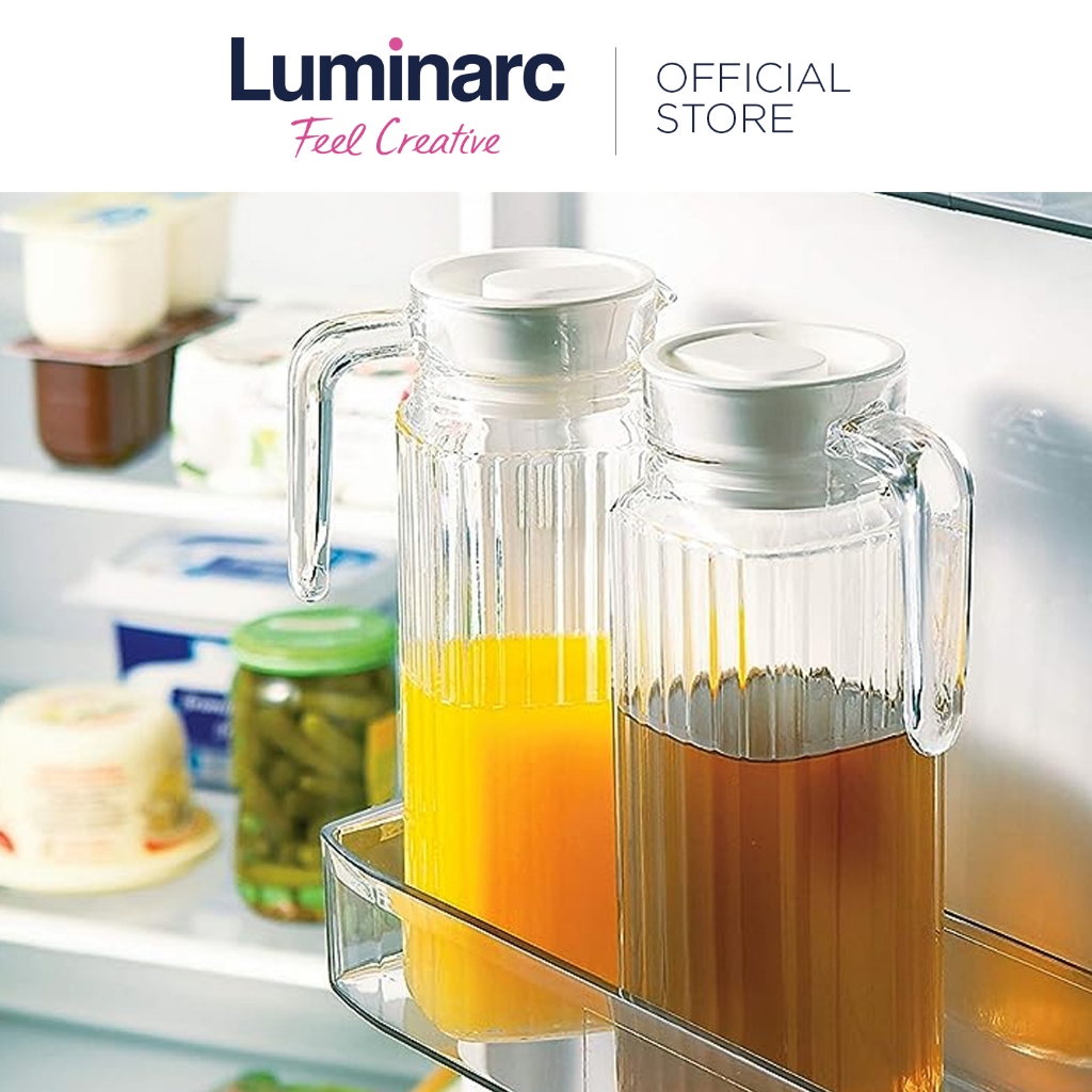 Luminarc AE L9918 Quadro Jug Glass Pitcher W/ Lid | Shopee Philippines