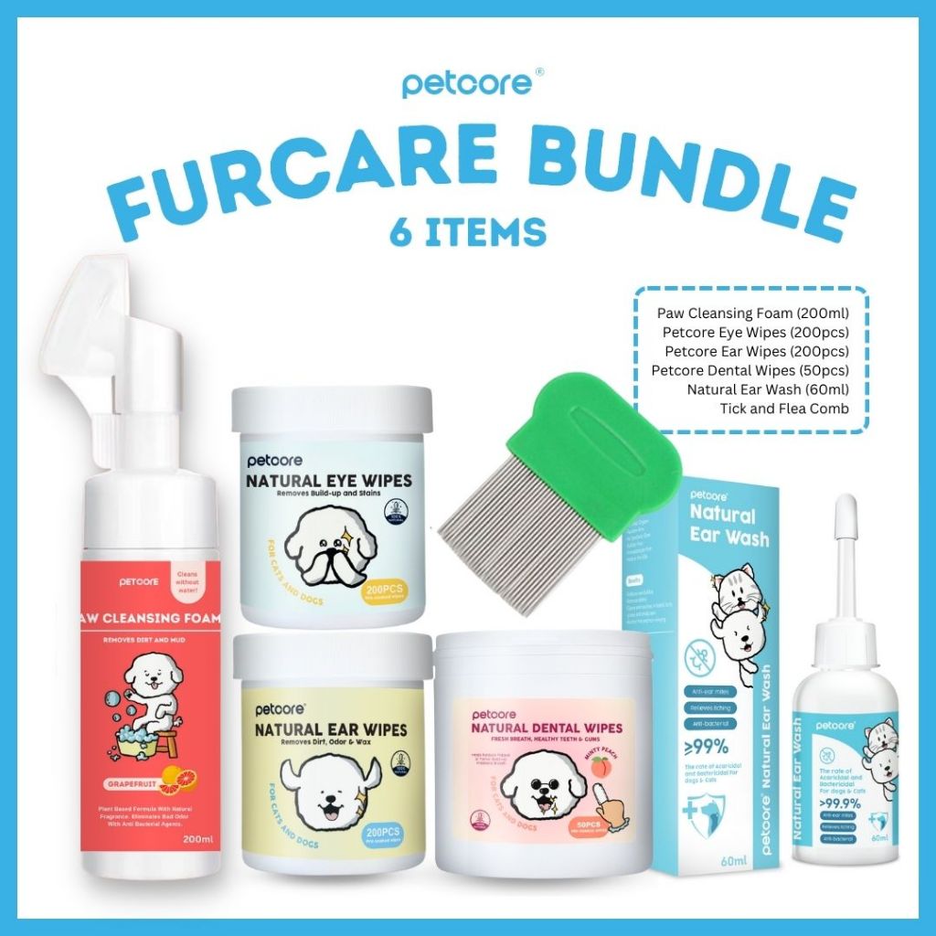 Furcare Bundle by Petcore Grooming Essentials for Cats and dogs pet shampoo powder and wipes ...