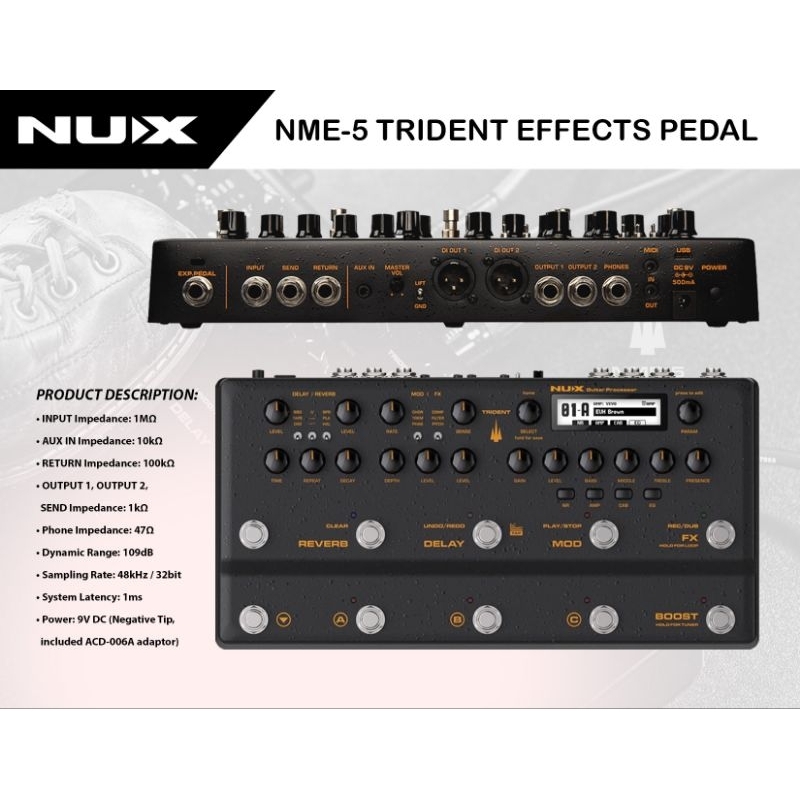 NUX NME-5 TRIDENT EFFECTS PEDAL NUX NME5 TRIDENT | Shopee Philippines