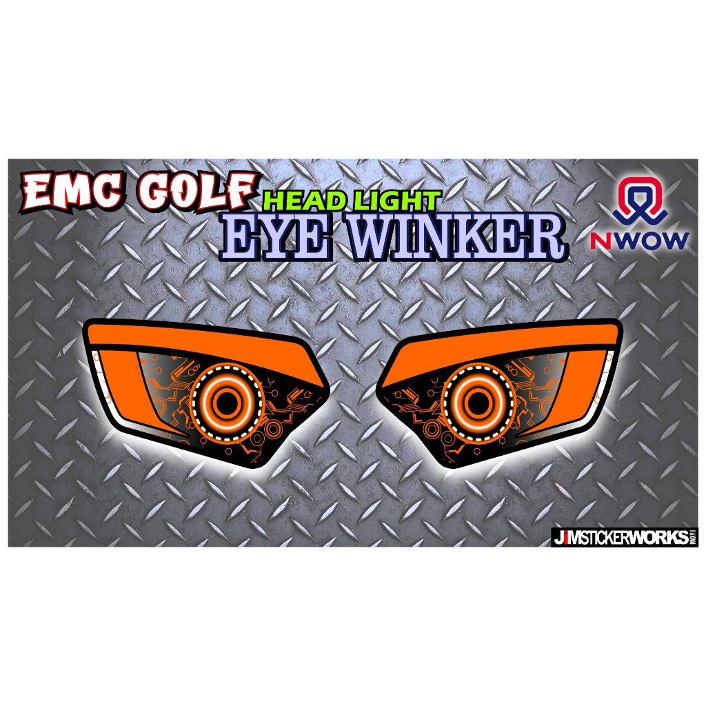 EMC-GOLF CART HEAD LIGHT LAMINATED EYE WINKER ( FULLY LAMINATED ...