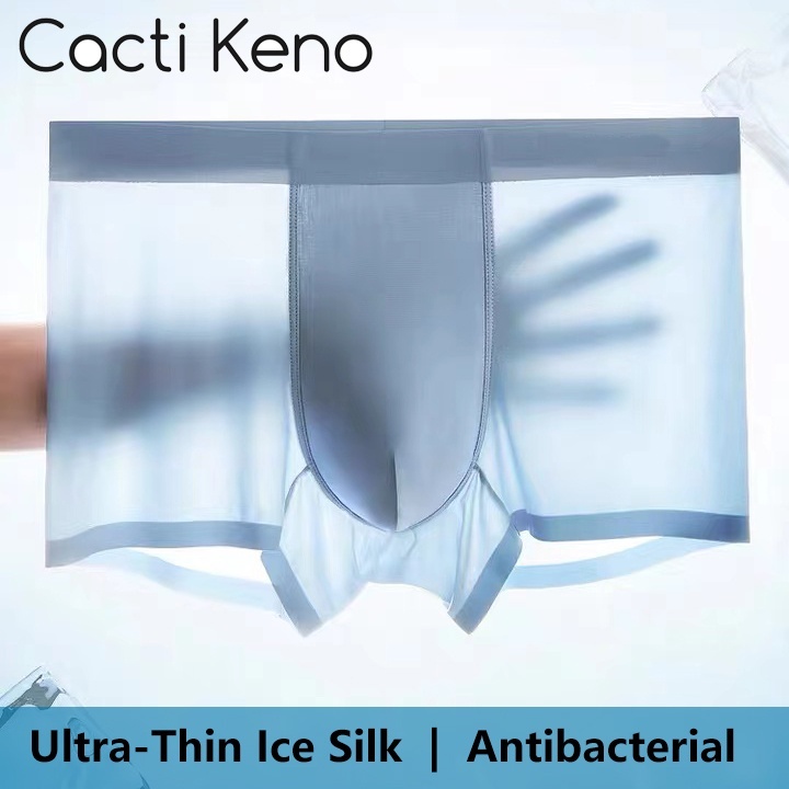 Cacti Keno Men's Ice Silk Boxer Briefs Soft Seamless Honeycomb ...