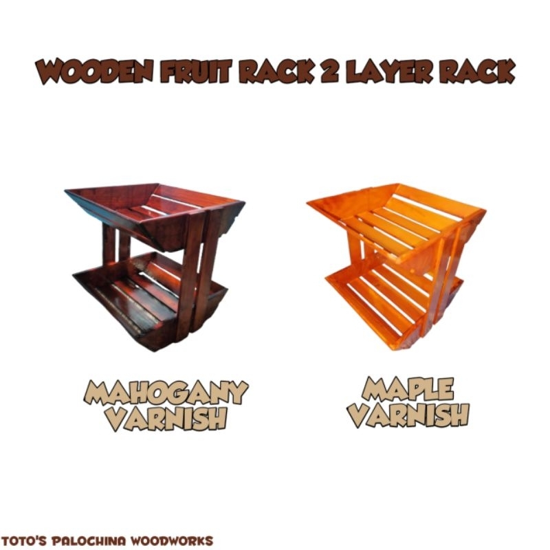 Wooden Fruit Rack 2 Layer Rack | Shopee Philippines
