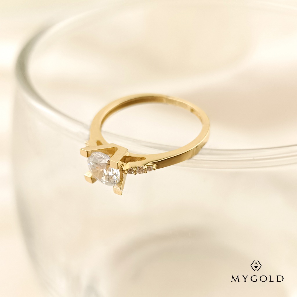 MyGold Claire Solitaire Ring in 18K Saudi Gold Authentic & Pawnable | Shopee Philippines