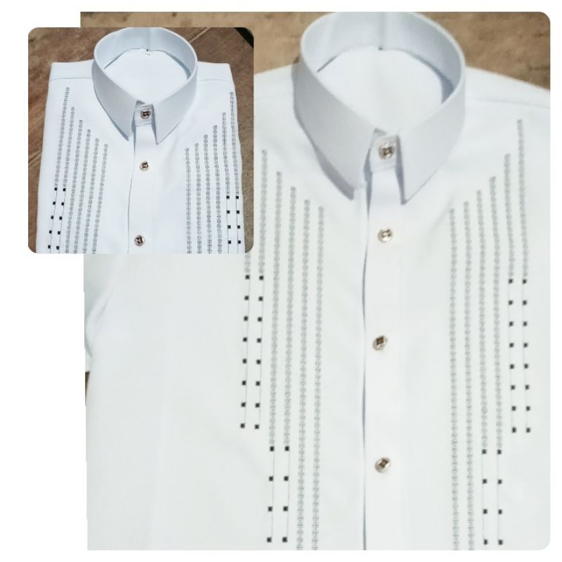 🇮🇹polo barong miyake fabric two tone design 🇮🇹 | Shopee Philippines