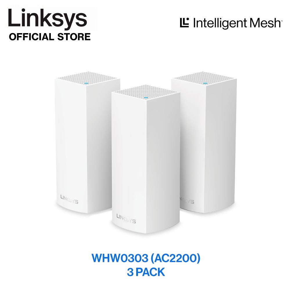 Linksys Velop AC2200 Tri-Band Whole Home Mesh WIFI 5 System, 3 Pack (WHW0303) | Shopee Philippines