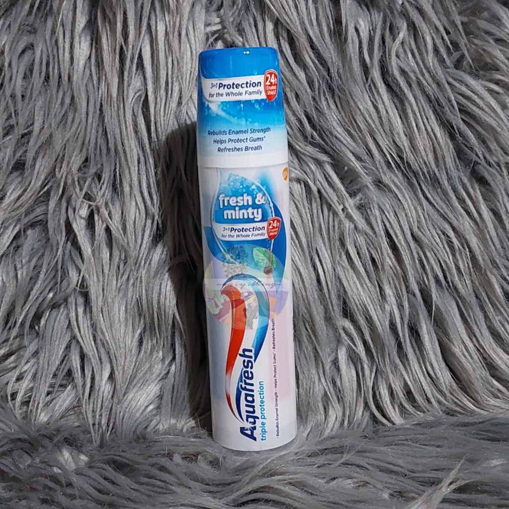 AQUAFRESH- TRIPLE PROTECTION FRESH & MINTY PUMP TOOTHPASTE 100ML (BB: MAY 2025) | Shopee Philippines