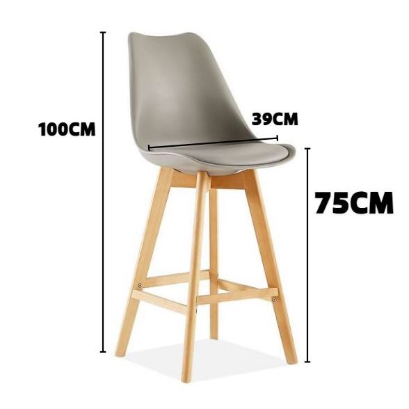 Nordic Tulip Bar Chair fashion plastic backrest and leather scandi seat ...