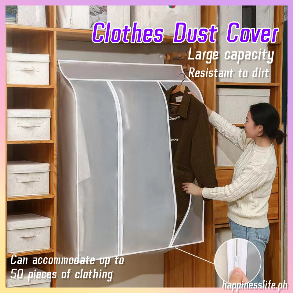 Wardrobe Clothes Storage PEVA Clothes Dust Cover Fully Enclosed Garment ...