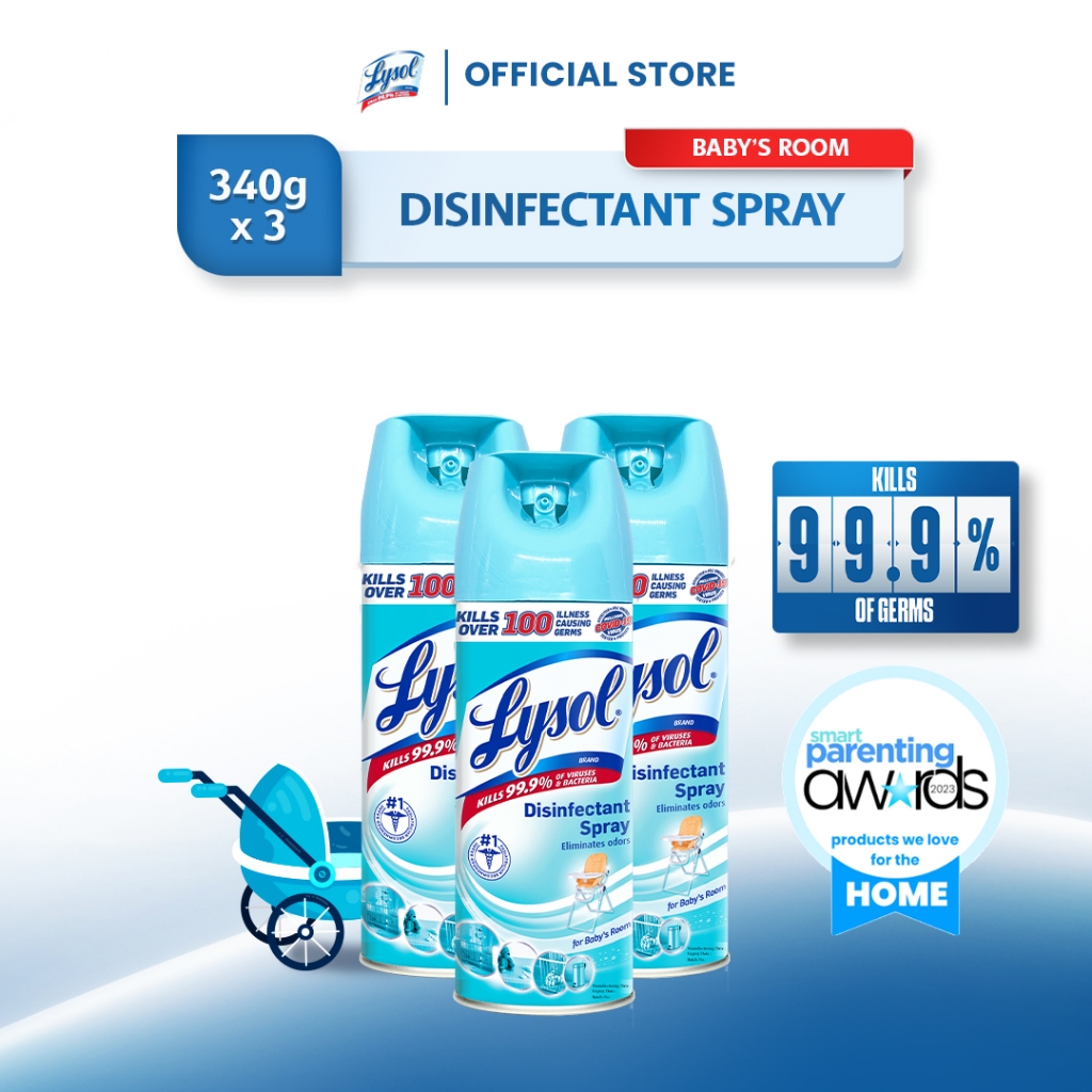 Lysol Antibacterial Disinfectant Spray Cleaner Baby's Room 340 G Set of ...