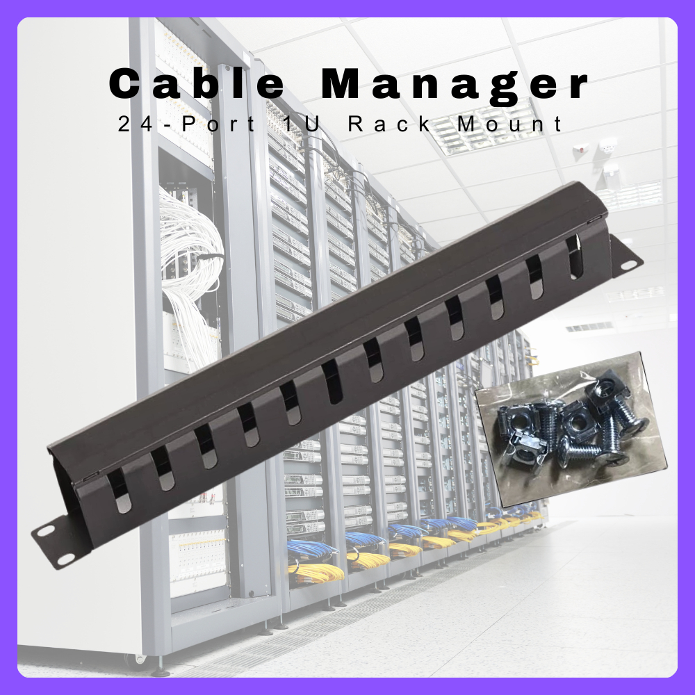 24-Port 1U Rack Mount Cable Manager Support Bar | Shopee Philippines
