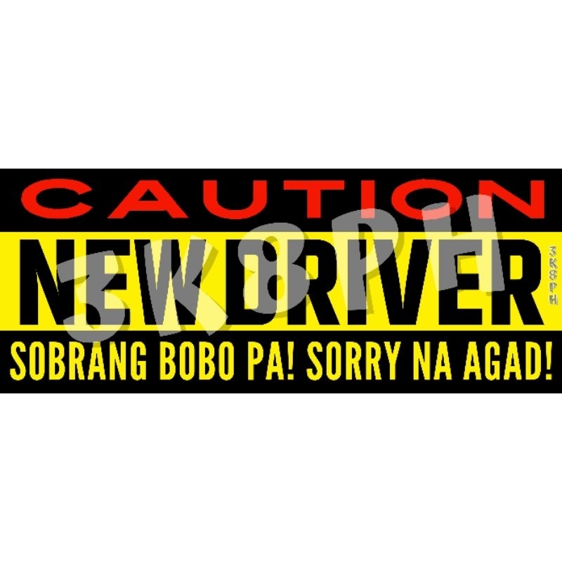 CAUTION NEW DRIVER BOBO PA | KAMOTE DRIVER Magnetic Car Stickers ...