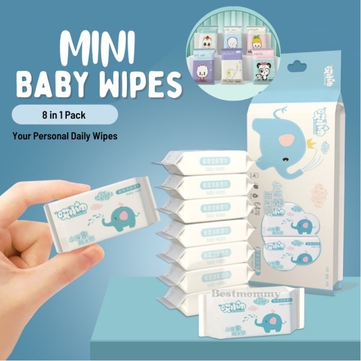 8Packs/Set Mini Baby Wipes Multipurpose Mini Wipe Portable Outdoor ...
