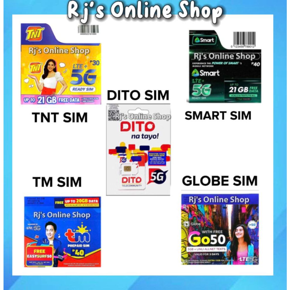 5G SIM CARD SMART,TNT,DITO,GLOBE,TM | Shopee Philippines