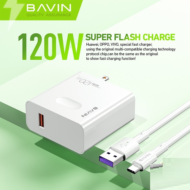 NEW BAVIN PC955 Gan 120W Super Fast Charging Charger Usb Port Support ...