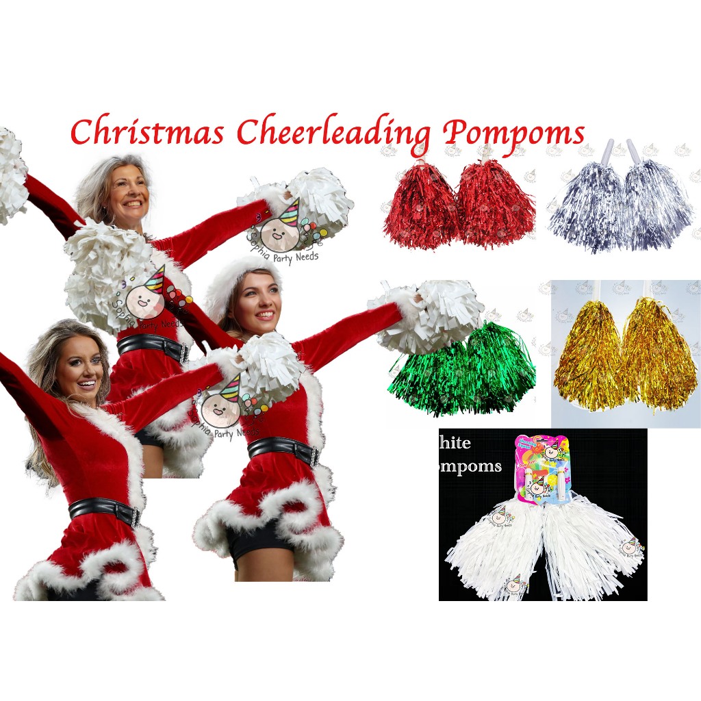 Xmas Red Green Pompom for Merry Christmas Cheerleading Party | Shopee Philippines