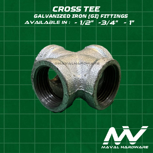 Galvanized Iron (GI) fittings - Cross Tee - 1/2"; 3/4"; 1" | Shopee ...