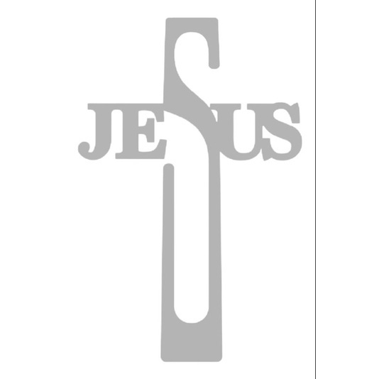 Jesus Cross vinyl sticker GRAY | Shopee Philippines