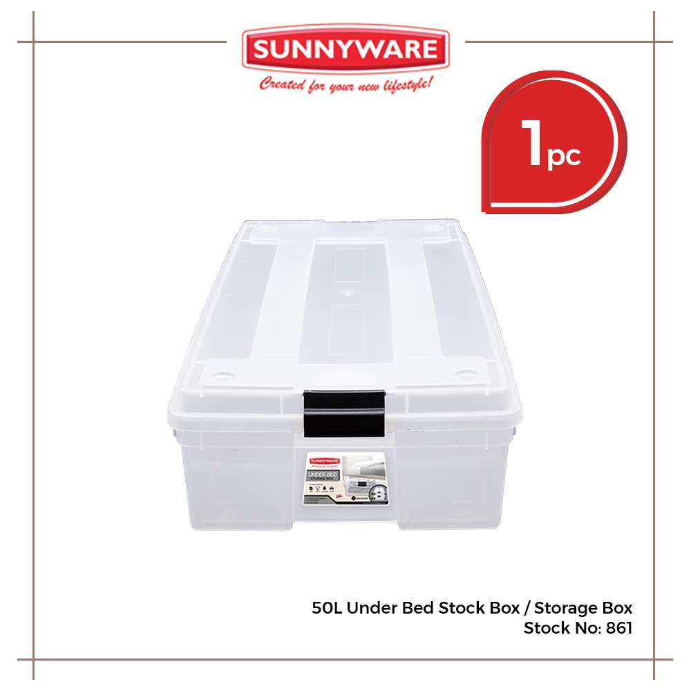 1pc 50L Under Bed Stock Box / Storage Box [Sunnyware 861] | Plasticware ...