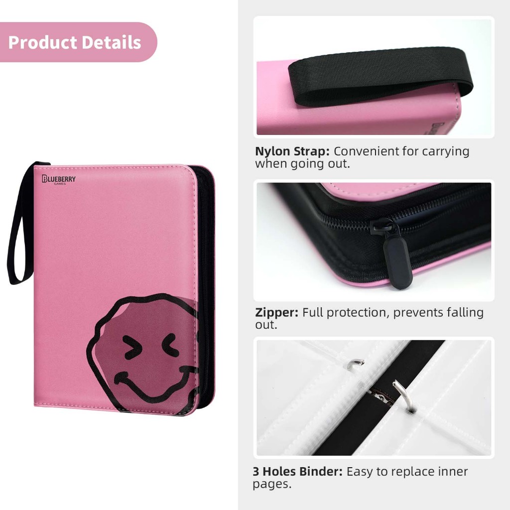 Blueberry Binder Zipper Album 400/900 Pocket Pokemon Leather Lomo Card ...