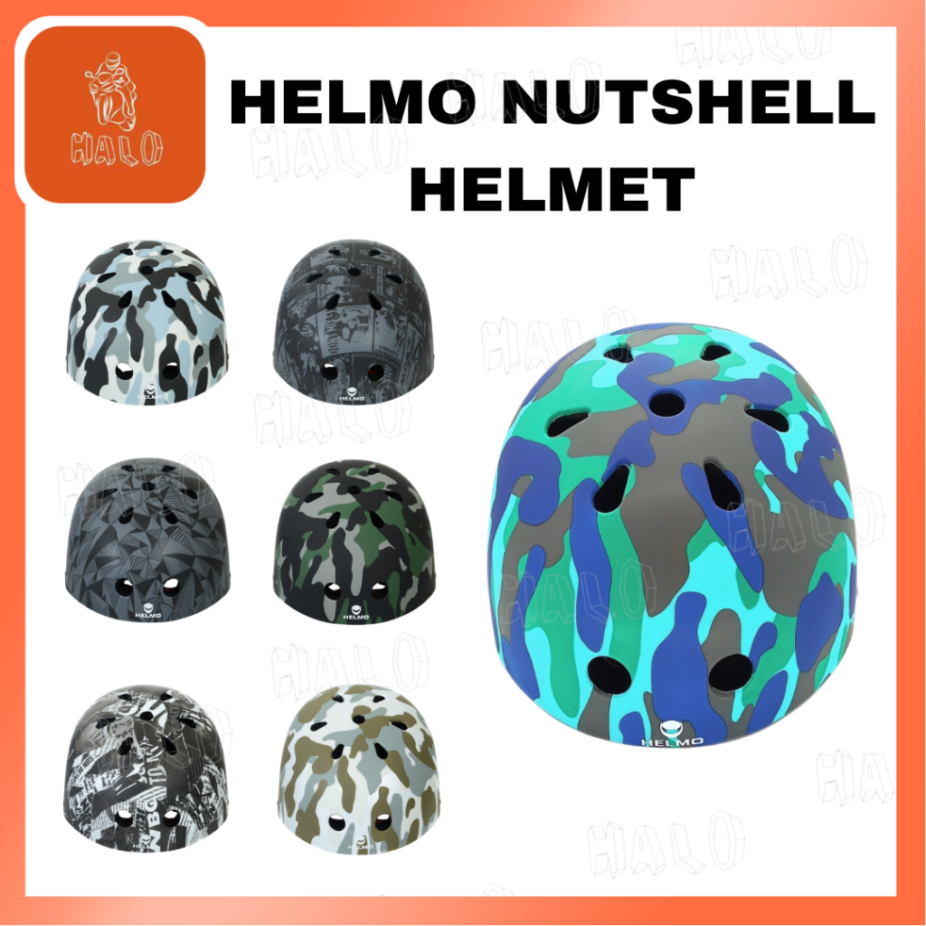 [HALO MOTOR] MOTORCYCLE BIKE HELMO NUTSHELL HELMET ADJUSTABLE | Shopee ...
