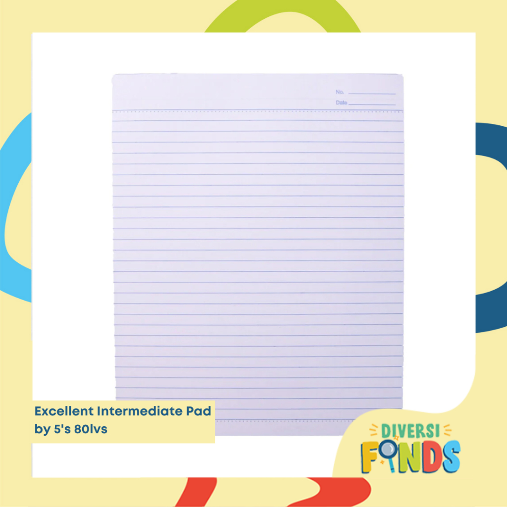 5pads EXCELLENT INTERMEDIATE PAD, Quiz Pad 1/4, 1/2 Lengthwise and ...