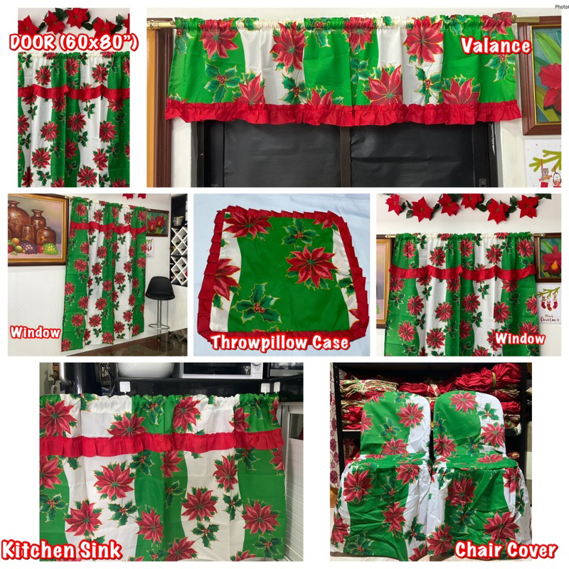 Xmas Day Green Window Curtain Matchy Matchy For Christmas Decorations ...