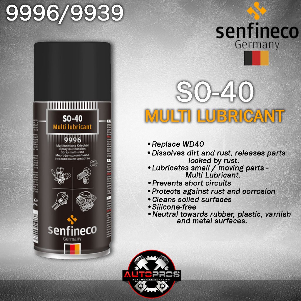 SENFINECO SO40 MultiLubricant - Multipurpose Lubricant 450ml / 200ml ...
