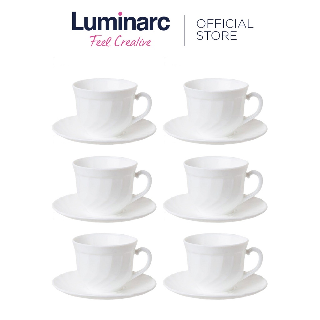 Luminarc Trianon Mini Small Cup and Saucer 90ml Espresso Coffee Mug ...